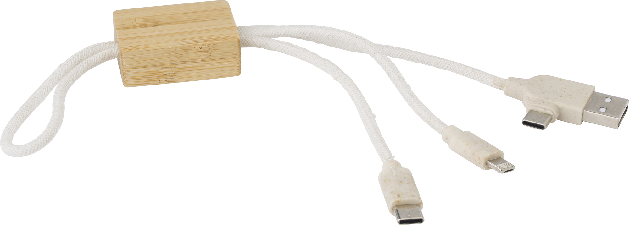 Bamboo & Cotton USB Multi Charging Lead | Promotional Bamboo & Cotton ...