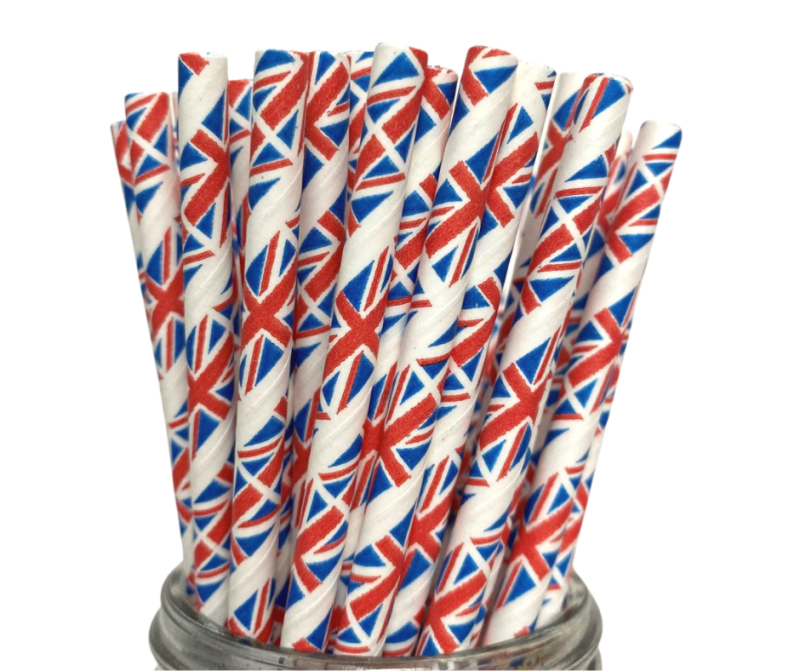 Custom Printed Union Jack Paper Straws | Printed Paper Straws | Bespoke ...